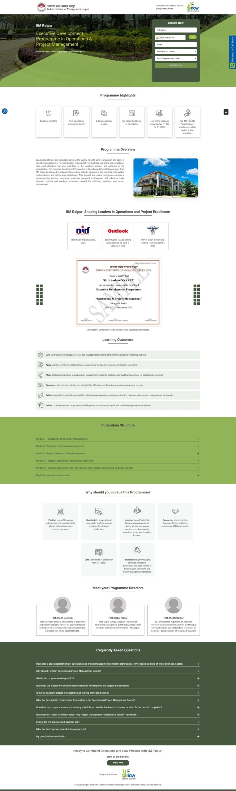 Template no. 6 - IIM Raipur - VCNow